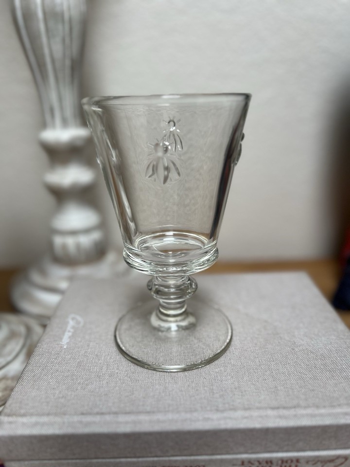 La Rochere Bee Clear Footed 10 Oz Wine Water Goblet Glass Embossed | eBay