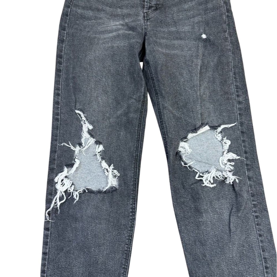 Wild Fable High Rise Straight Distressed Black Jeans Button Fly Women's ...