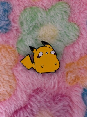 POKEMON Nintendo Pocket Monsters Funny Derpy Pikachu Enamel Badge Pin ...
