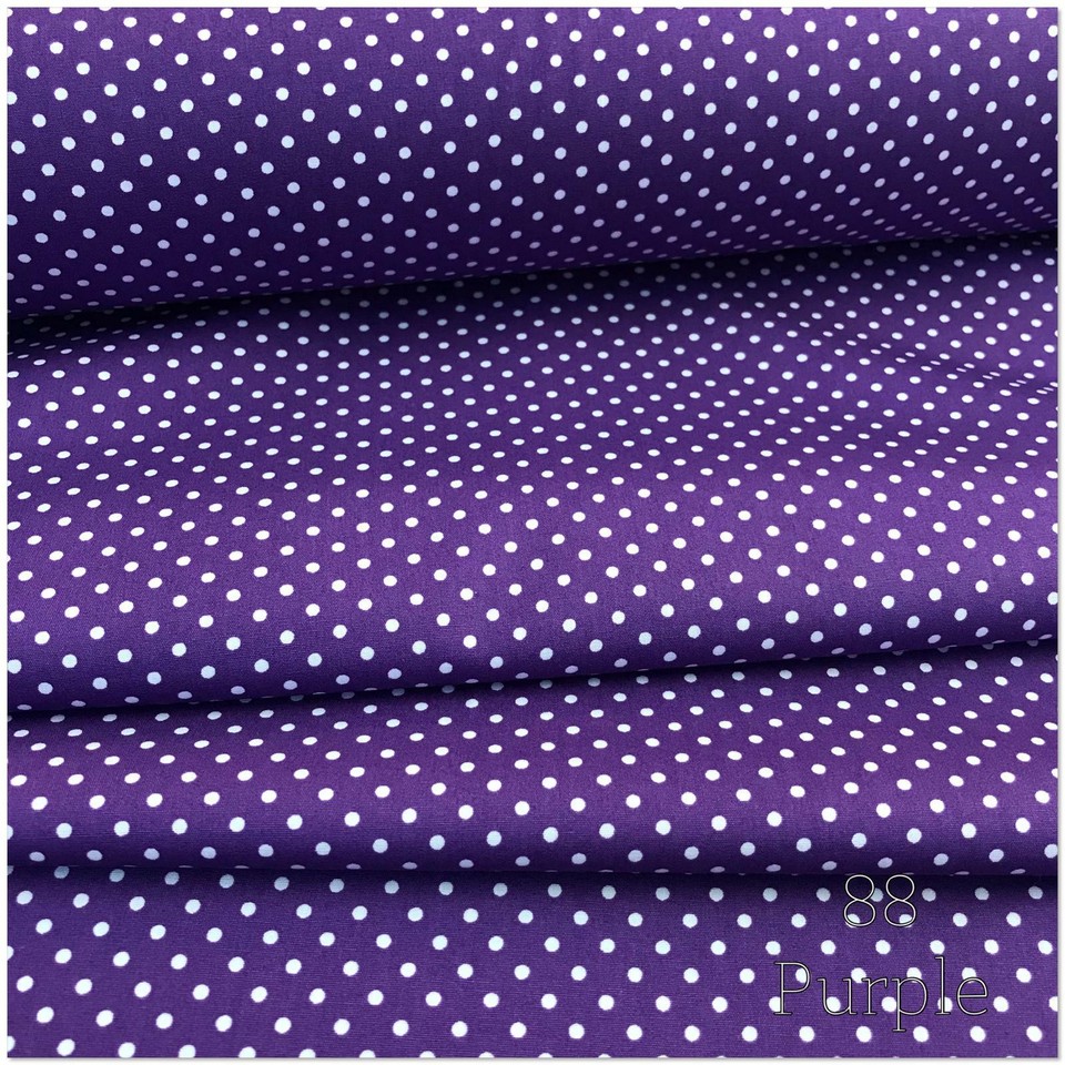 3mm Polka Dot Collection 100% Cotton Fabric, Sewing, Craft, Spots ROSE ...