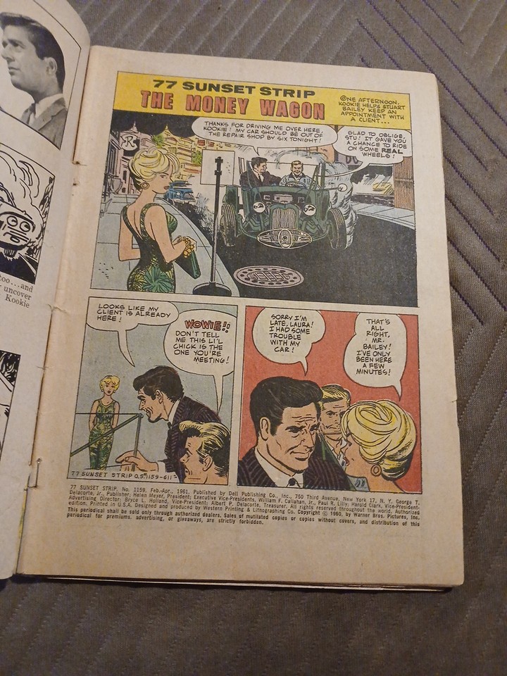 FOUR COLOR COMICS #1159 77 SUNSET STRIP *1961* DELL SILVER AGE TV Show ...