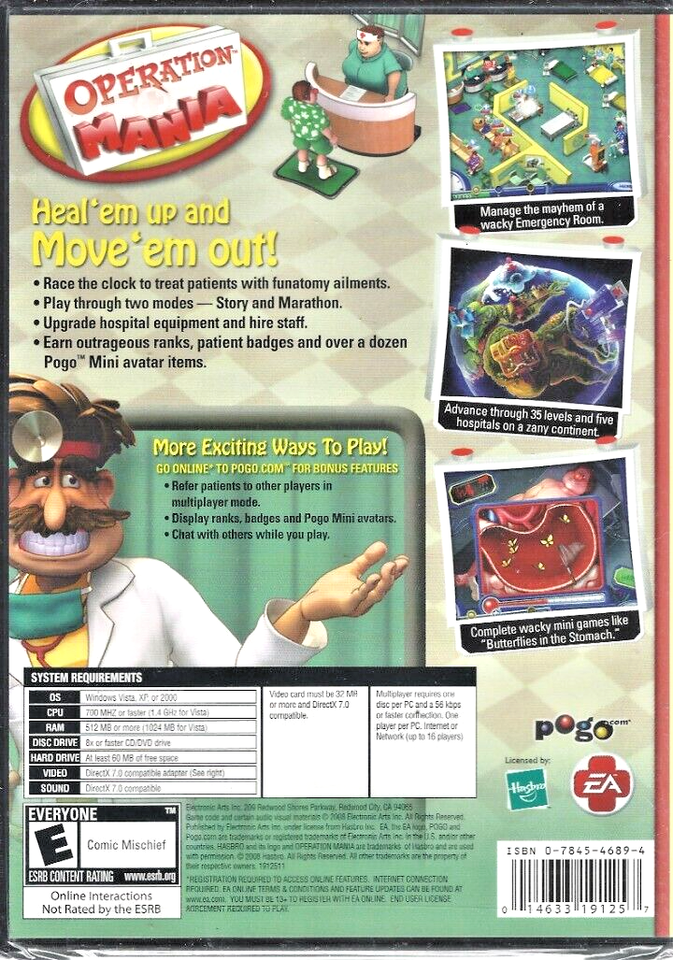 New & Sealed - Operation Mania (PC, 2008) Board Game Turned into a ...