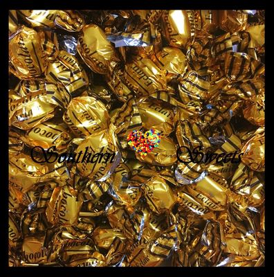 GOLD LOLLIES SHINY WRAPPED ECLAIRS CHOCOLATE FLAVOUR 1KG BULK BAG ...
