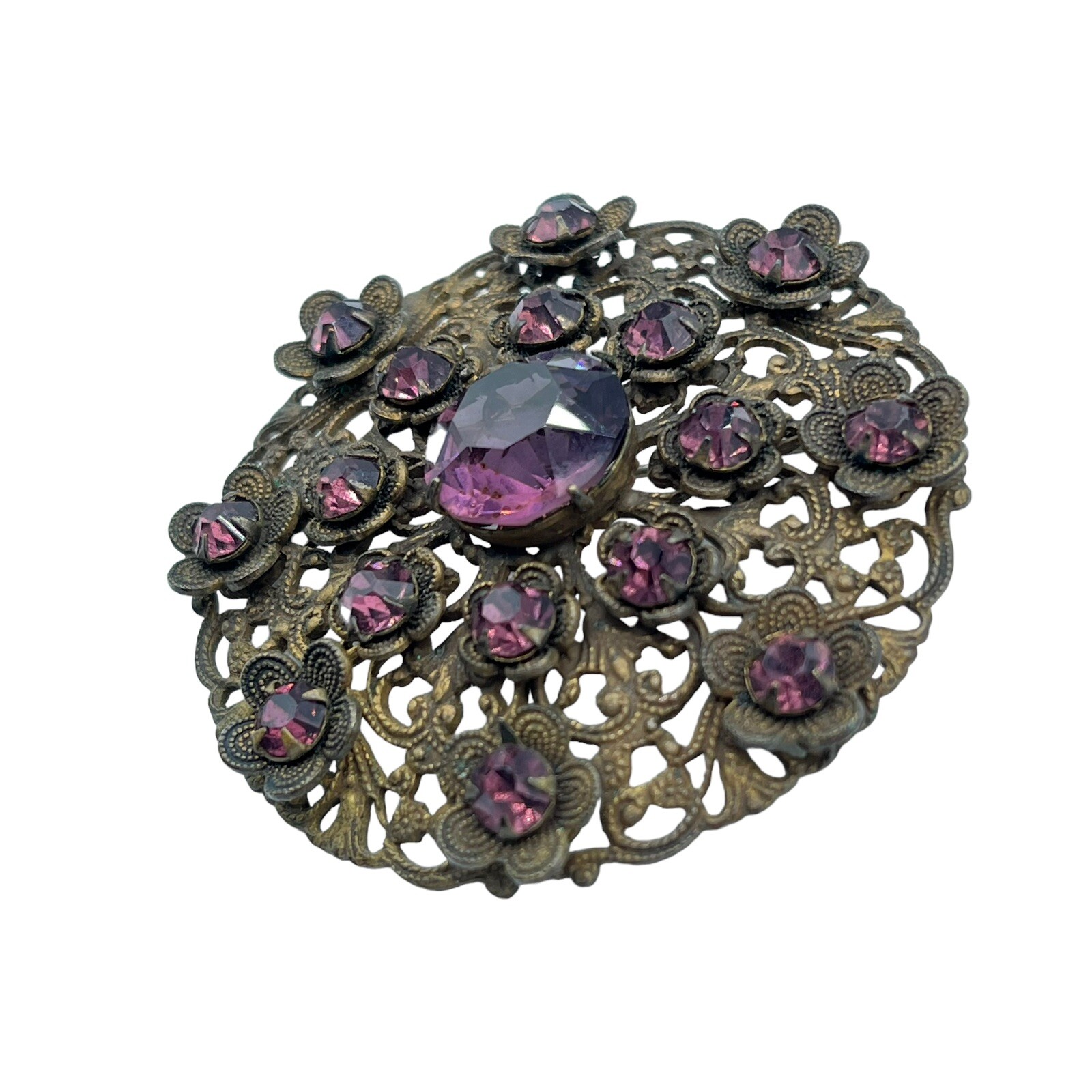 Victorian Rev Amethyst Purple Crystal Czech Glass Flo… - Gem