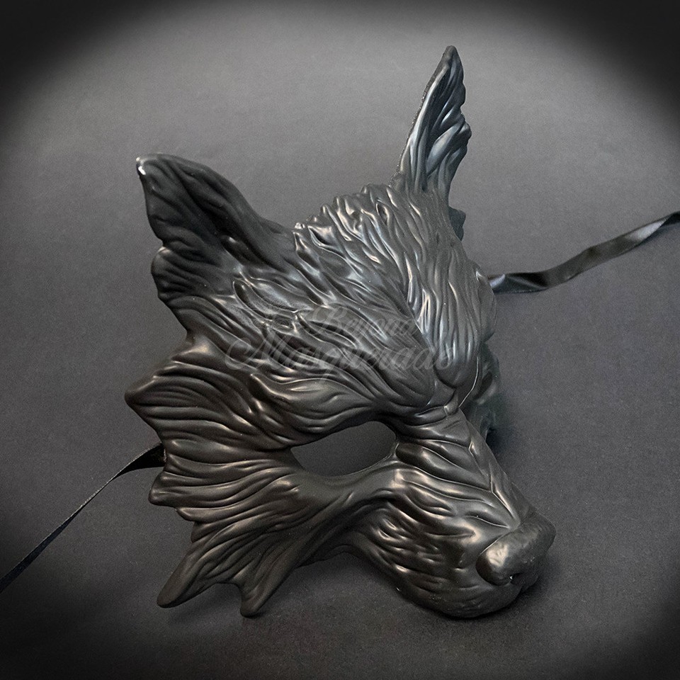 All Black Wolf Mask Unisex Masquerade Mask (Resin material) | eBay