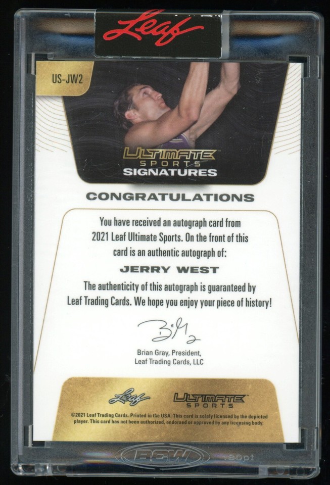 Jerry West (#9/9) Auto 2021 Leaf Ultimate Sports Signatures Autographed ...