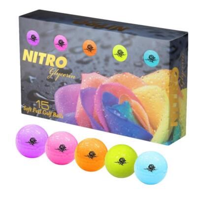 Nitro Golf Glycerin Balls 15 Pack Conforms to USGA rules Rose Graphic ...