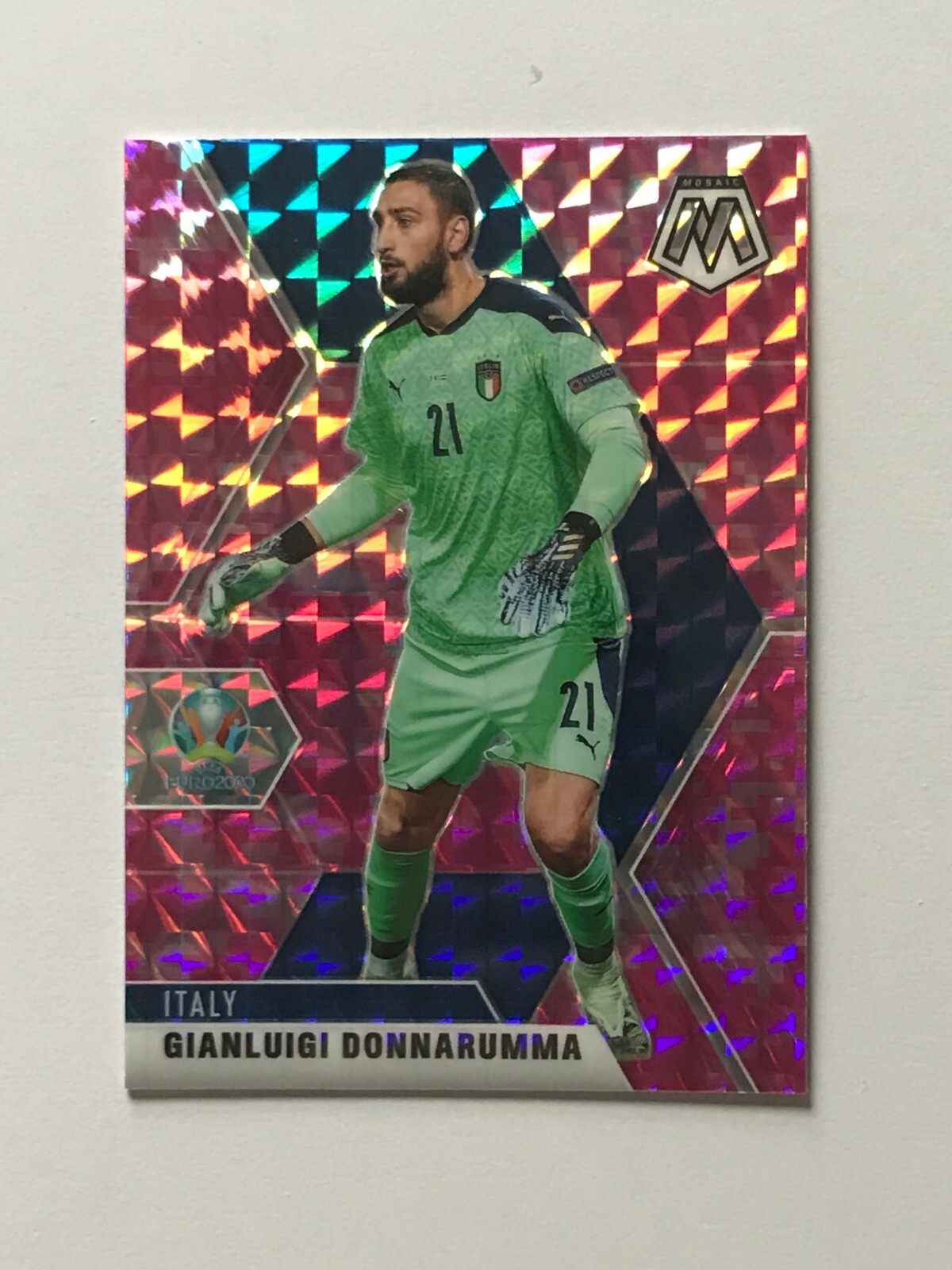 Gianluigi Donnarumma #131 Italy 2021 Panini Mosaic EURO PINK CAMO ...