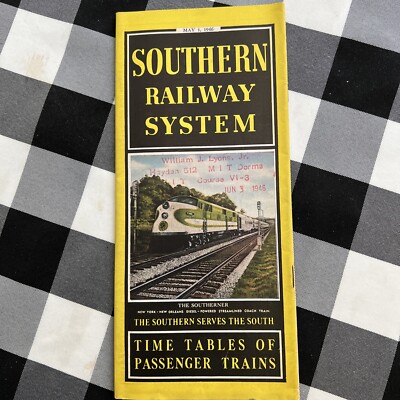 Southern RY SRY Public Timetable May 1946 | eBay