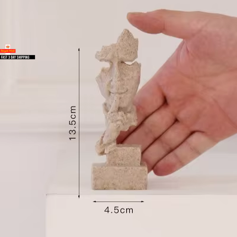 Bronze Silence Is Golden Statue Ornaments Abstract Figure Sculpture ...