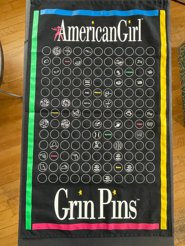 American Girl Vintage GRIN PIN BANNER for collecting mini pins 32" X 19 ...