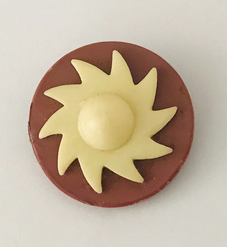 Vtg Flower Stack Button Brown Light Yellow Cream Pinwheel Shape Round ...