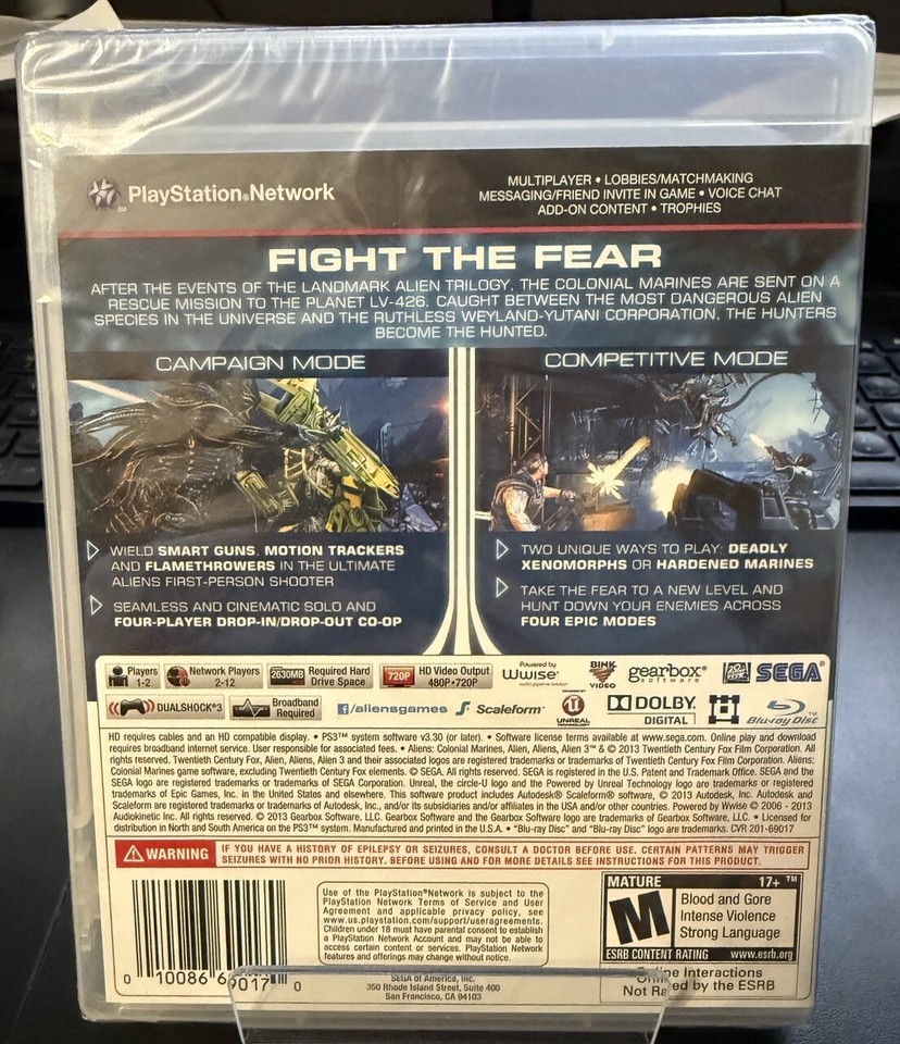 Brand New Factory Sealed PlayStation 3 PS3 Game Aliens Colonial Marines ...