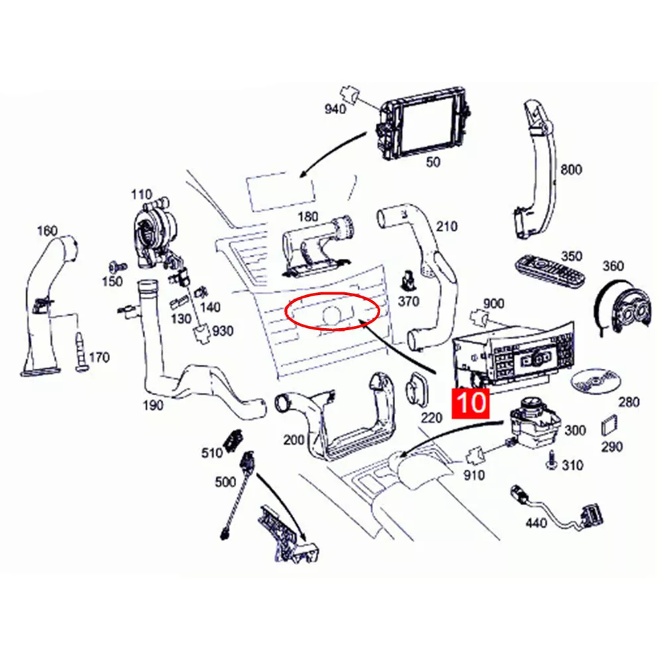 CD Audio Control Button Knob Cover Kit for Mercedes-Benz W166 ML GL ...