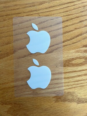 Genuine Official White Apple Ipad / Macbook Logo Stickers X 2 | eBay