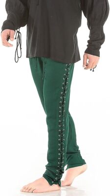 Medieval Renaissance Pirate Gothic LARP Cosplay Costume Pants [Green ...