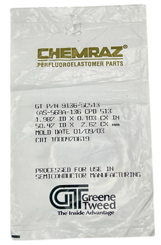 Chemraz Perfluoroelastomer Parts 9136-SC513 O-Ring AS-568A-136 CPD 513 ...
