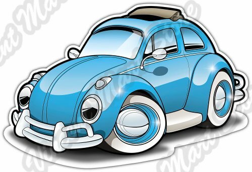 61 Vee-Dubb Ragtop Classic Hot Rod Car Bumper Window Vinyl Sticker ...