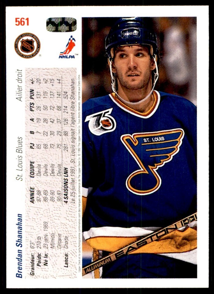 1991-92 Upper Deck French Brendan Shanahan . St. Louis Blues #561 | eBay
