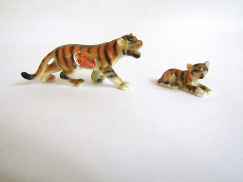 vintage bone china tiger figurine figures set of two Japan | eBay