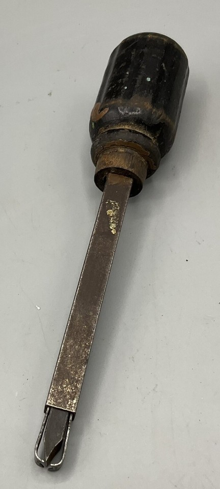 Vintage Square Shaft Screw Holding Screwdriver Black Wood Handle 6.25 ...
