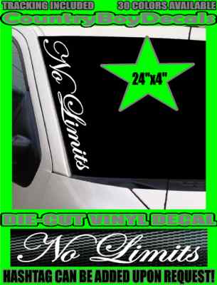 NO LIMITS 24x4 Vertical VINYL DECAL Sticker Truck Car Boost Turbo ...