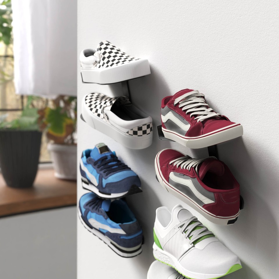 Sneaker Wall Mount Shoe Shelf Floating Wall Holder Shoe Rack Display ...