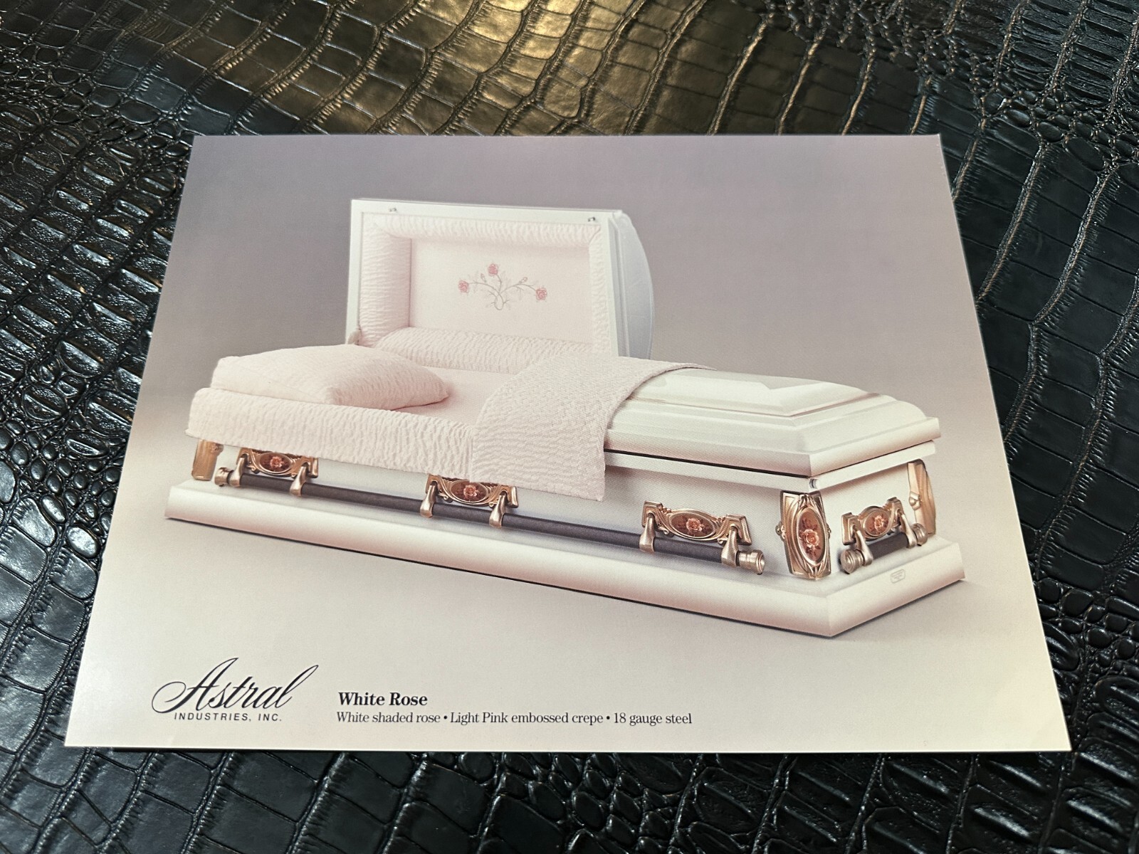 ASTRAL Funeral Casket Salesman AD SHEET (WHITE ROSE) Oddities - M7256 ...