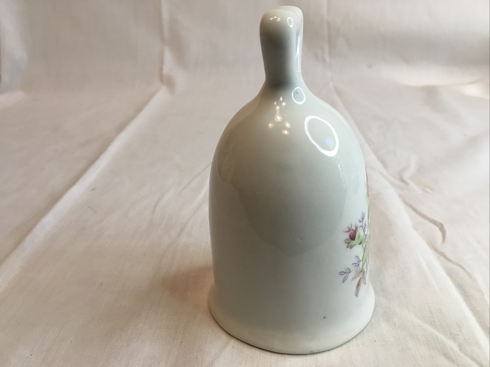 White With Floral Rose Pattern Ceramic Bell Aprox 4 1/4” Tall | eBay