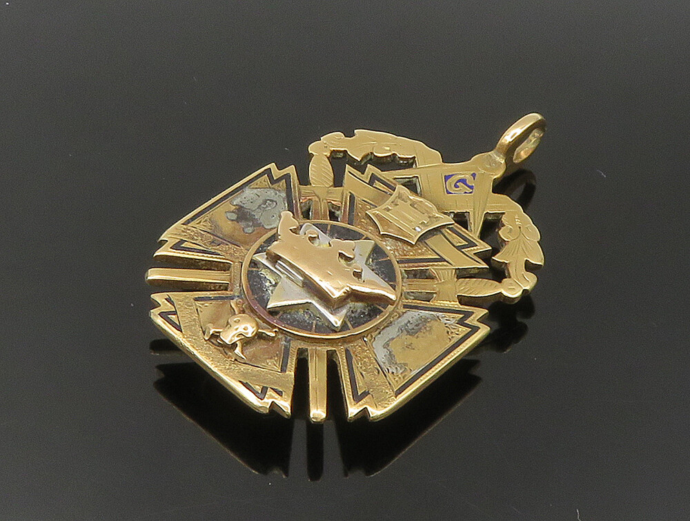 14K GOLD - Vintage Antique Masonic Symbols Locket Pendant (OPENS ...