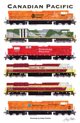 Canadian Pacific Tribute Locomotives 11"x17" Poster by Andy Fletcher ...