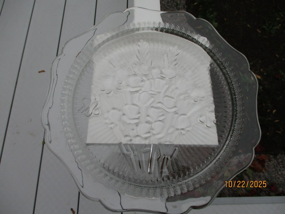 IRIS AND HERRINGBONE CRYSTAL DINNER PLATES | eBay