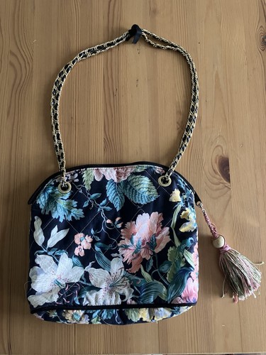 Vintage Saks Fifth Avenue by Richmark Quilted Floral Purse With Chain ...