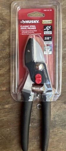 Husky Classic Steel Anvil Pruner Shears 5/8 Inch Max Cut 8” Long Non ...
