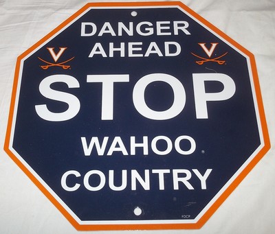 NCAA Virginia Cavaliers Team Stop Sign 12"x12" Styrene Plastic by ...