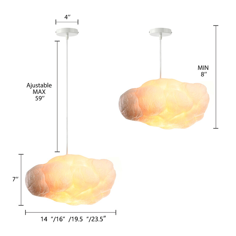 Modern Floating Cloud Pendant Light Cotton Ceiling Lamp Living Room ...