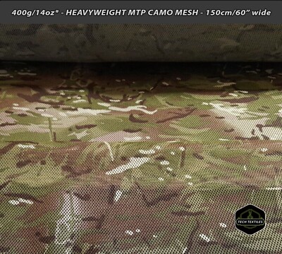 400grm - HEAVY & STRONG MESH FABRIC - UK MTP CAMOUFLAGE EREBIS - 150cm ...