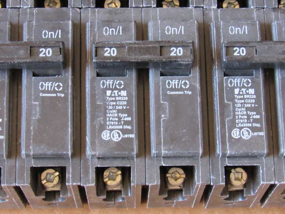 11 Eaton BR220 120/240VAC 20A 2-Pole Circuit Breakers 786676362856 | eBay