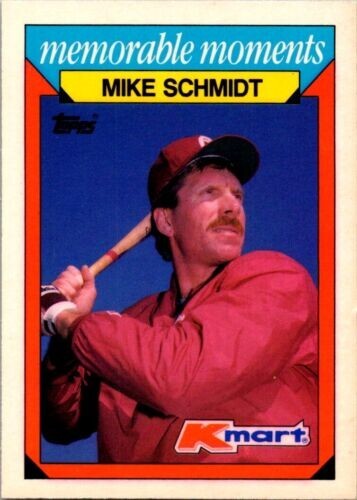 1988 Topps Kmart Memorable Moments Mike Schmidt Philadelphia Phillies ...