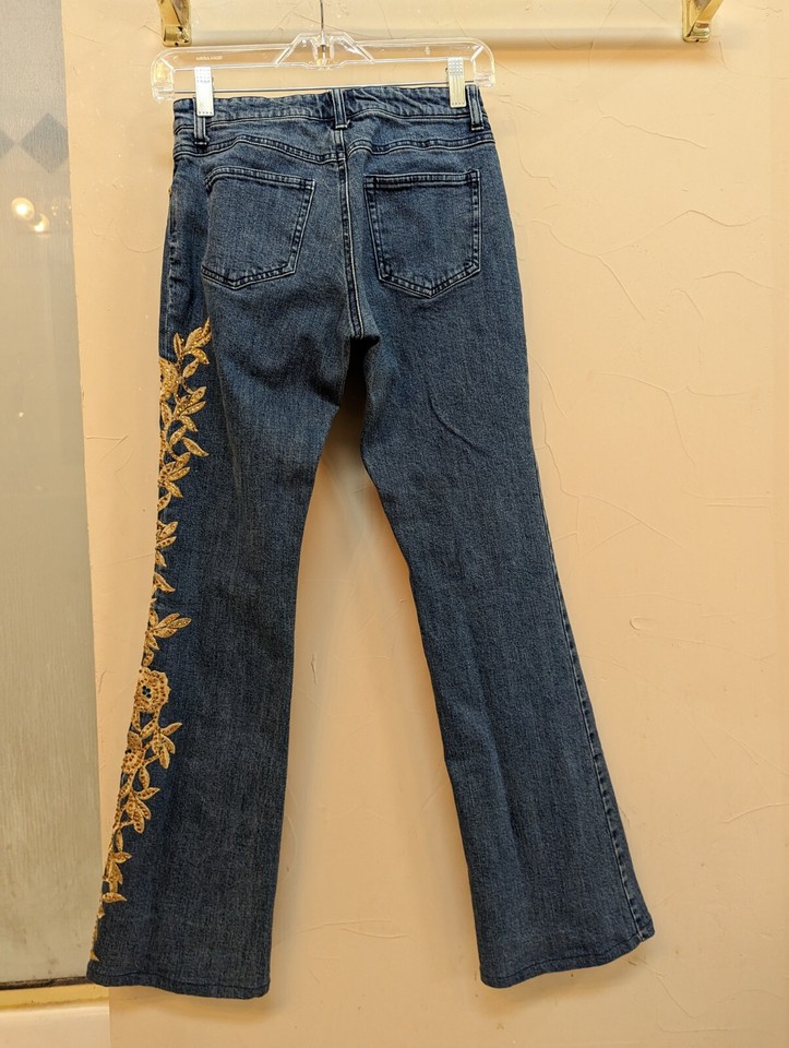 CACHE Embroidered Jeans Size 0 | eBay