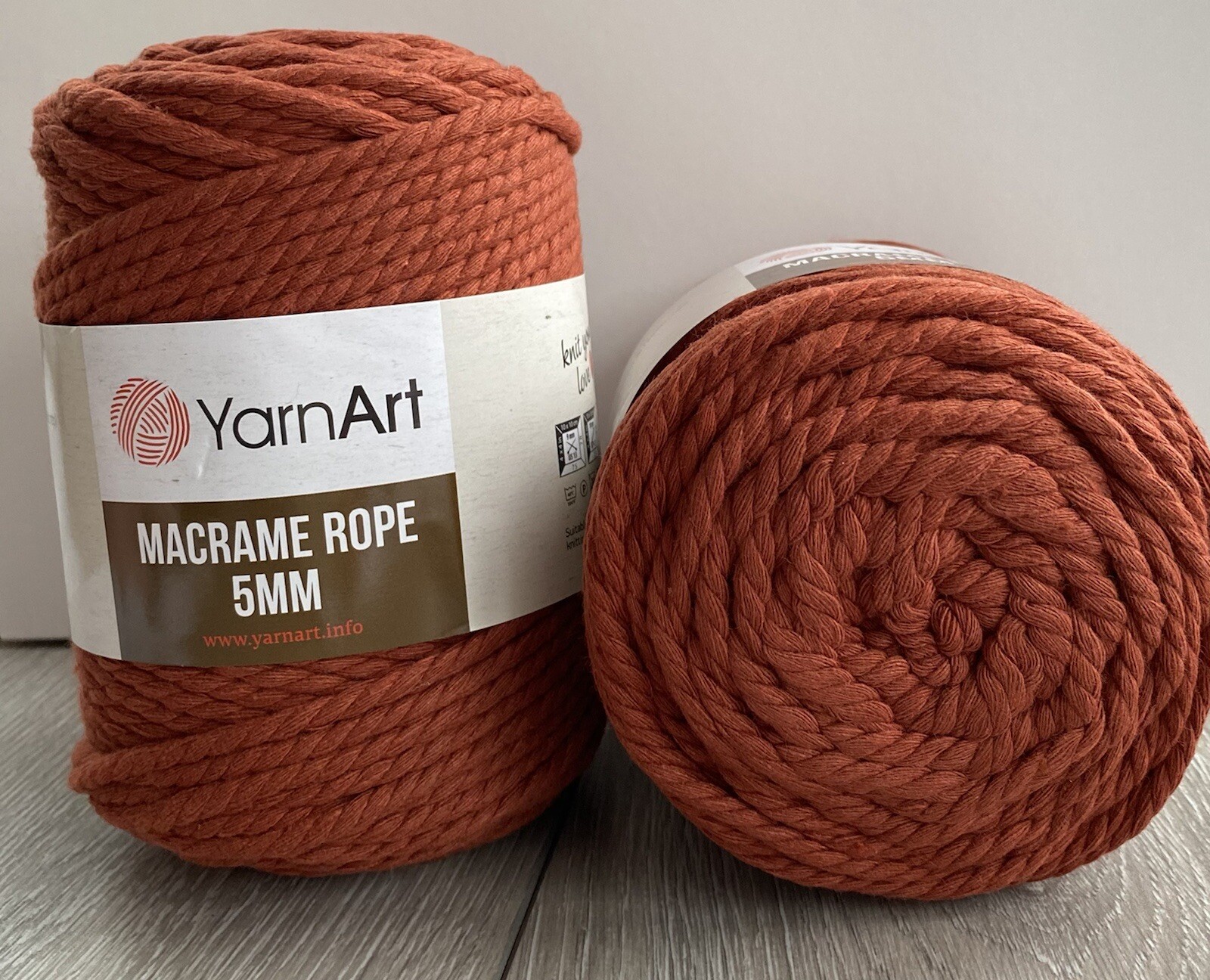 YarnArt Macrame Rope 5mm Macrame Cord 1 X 500g Roll - Colour 785 for ...