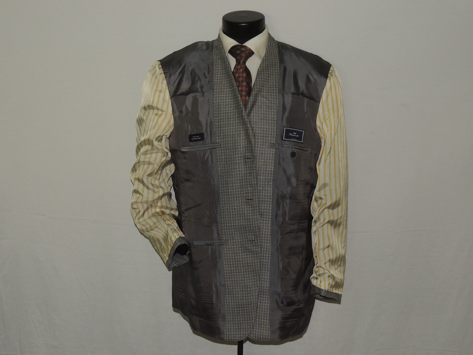 Faconnable made in Italy men's Gray, Blue & Beige check sports jacket ...