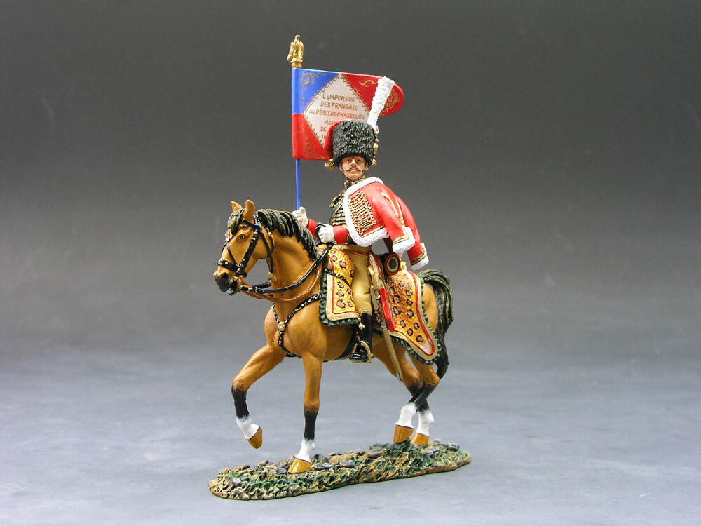 Rare horse figure King Country na093 Chasseur A Cheval Flag Standard ...