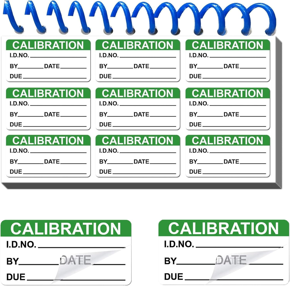 Self Laminating Write-On Calibration Stickers with Spiral Bound Cover ...