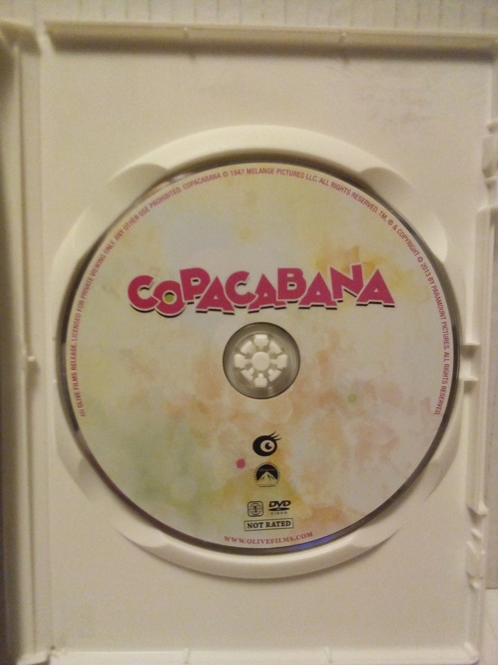 Copacabana (DVD) 1947 Groucho Marx, Carmen Miranda 887090059503| eBay