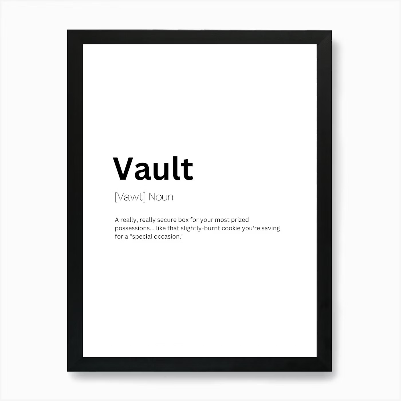 Vault Definition Meaning Art Print Framed Wall Art Poster Canvas Print ...