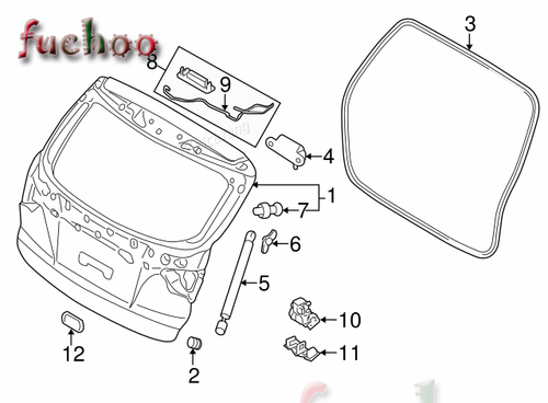 For Hyundai Tucson Kia Sportage 81260-3W000 Tailgate Trunk Boot Lid ...