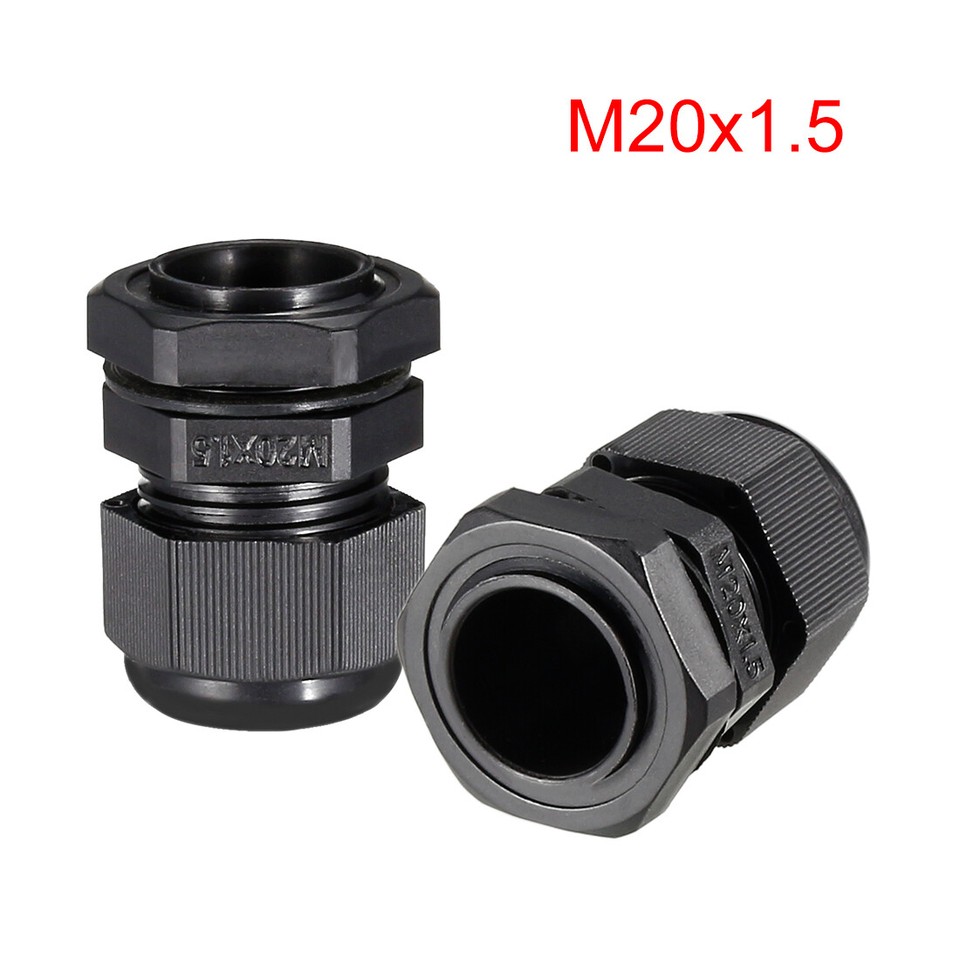 4Pcs M20x1.5 Cable Gland Waterproof Joint Adjustable Black for 6mm-12mm ...