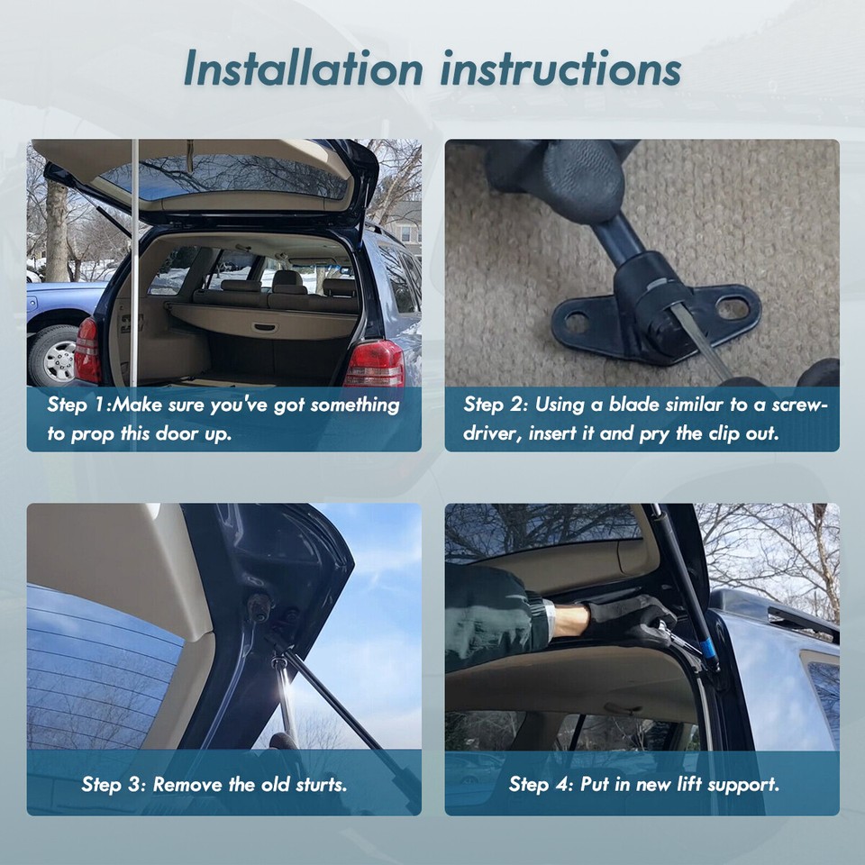 2x Trunk Lift Supports for Saab 9-3 99-03 Convertible 2-Door Trunk-with ...