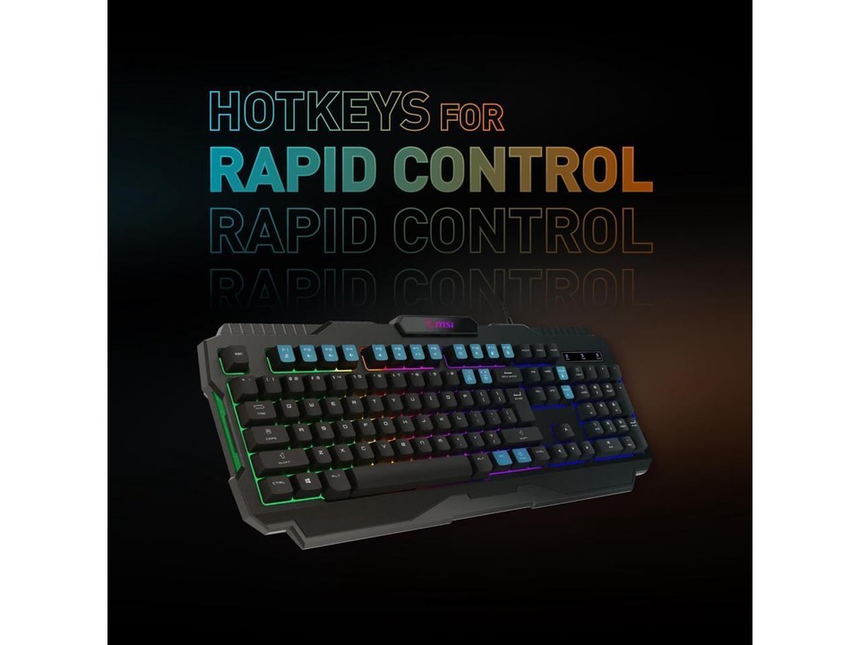 MSI Forge GK100 Combo Gaming RGB Keyboard & Mouse 19-Key Anti-Ghosting ...